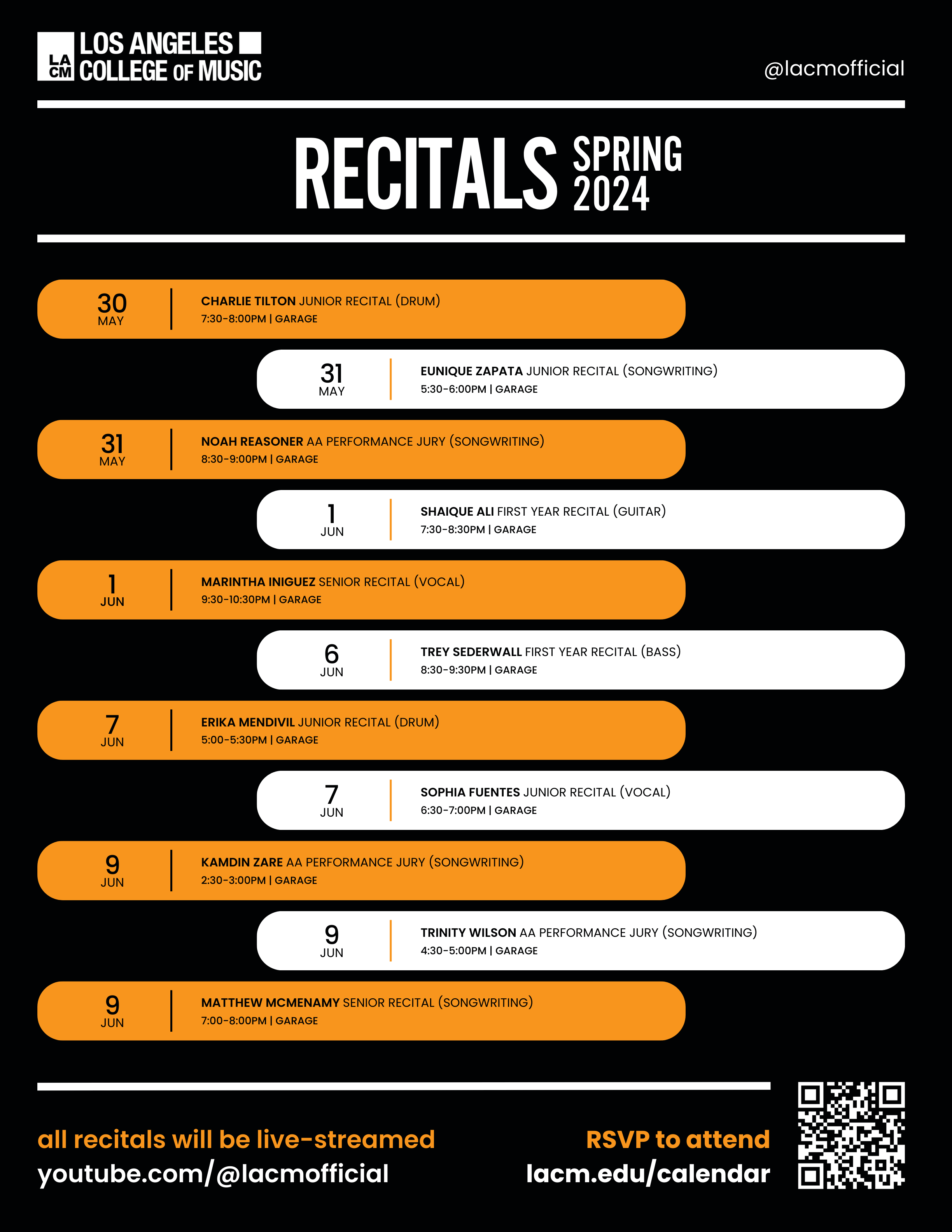 Final Recitals & Showcases Spring '24 - LACM