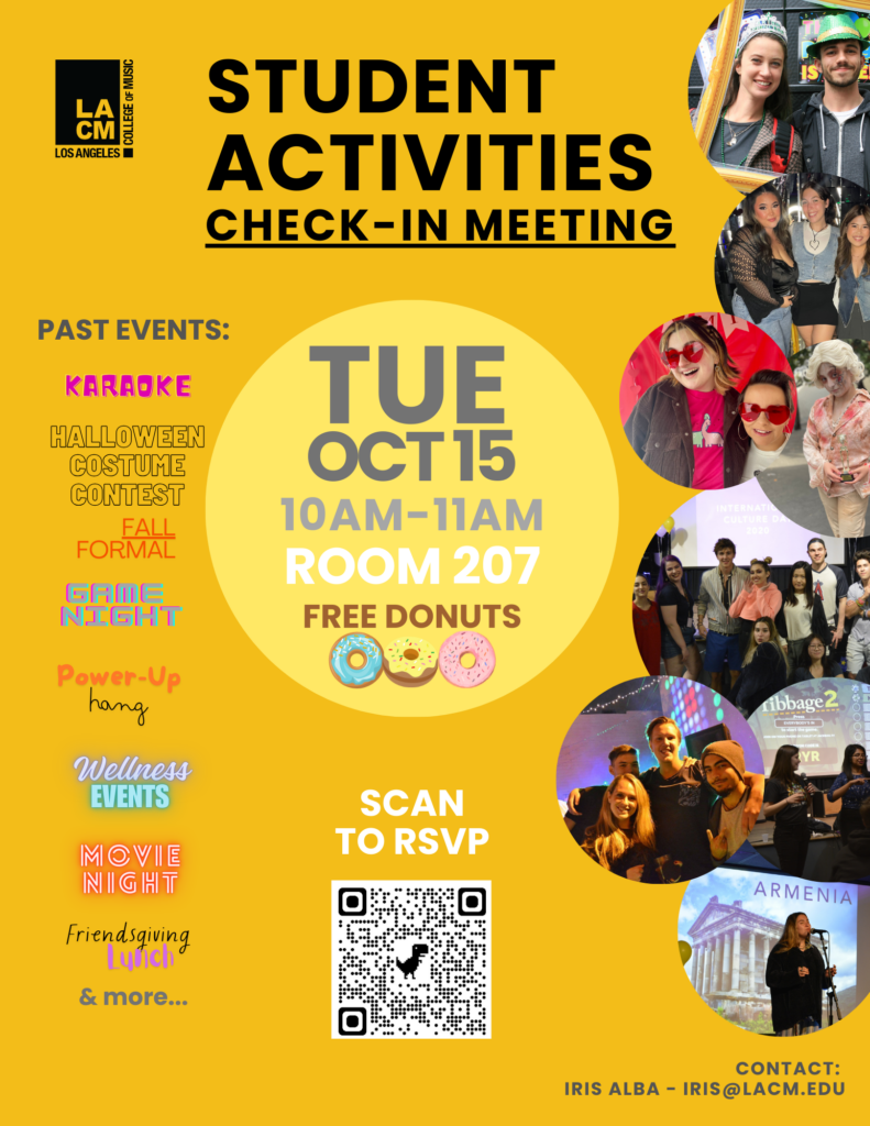 Student Activities Club Check-in Meeting 10/15 - LACM