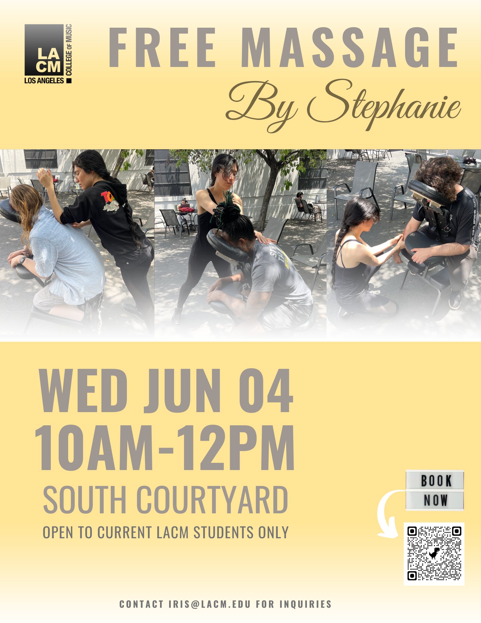 Free Chair Massages by Stephanie 6/4 - LACM